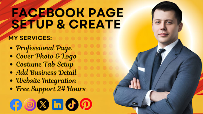 Create facebook page setup social media page setup and business page ...