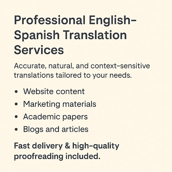 Translate english to spanish with accuracy and fluency by Satauteno ...