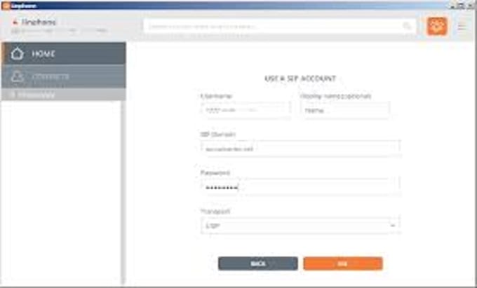 Configurar la aplicación linphone, voip, softphone, troncal sip, voip, esim, api de suplantación ...