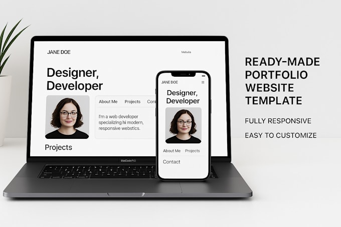 Provide a modern ready made portfolio website template by ...