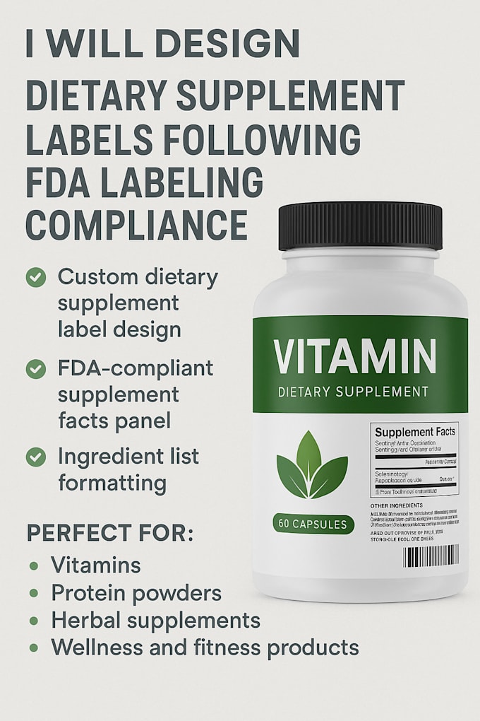Design dietary supplement labels following fda labelling compliance by ...