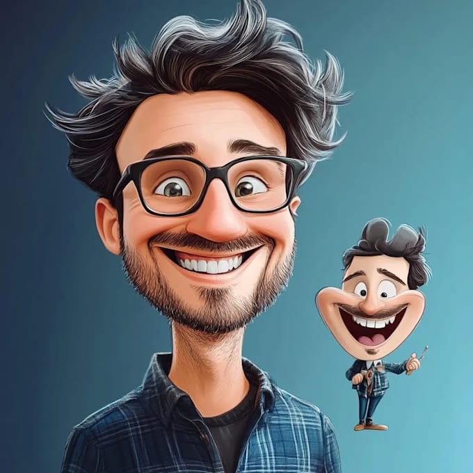 Draw a funny cartoon caricature from your photo by Komoclaanea | Fiverr