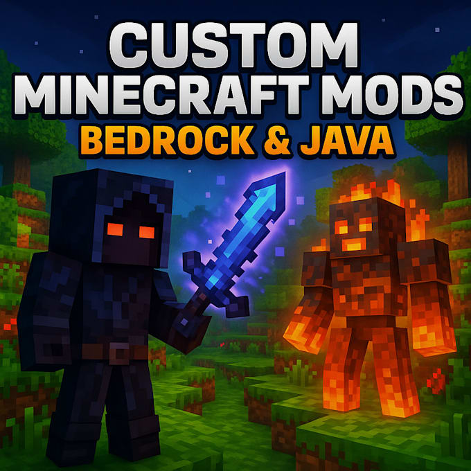 Create custom minecraft mods for bedrock and java edition by Nethawkowner | Fiverr