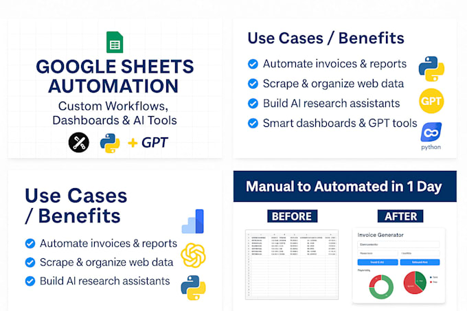 Automate tasks in google sheets, build tools with python and ai by Amilasdayananda | Fiverr