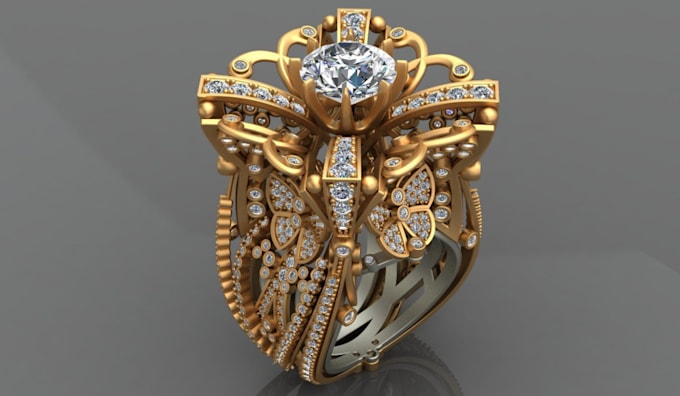 Sketchup 3d printable pendant, diamond gold ring, earring jewelry ...
