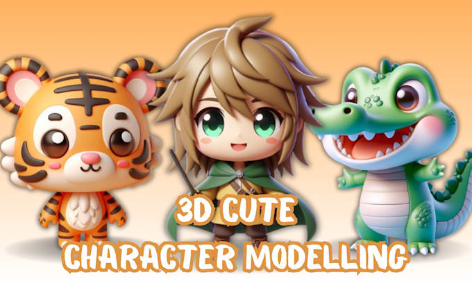 Create cute chibi 3d character modeling by Adhikanr | Fiverr