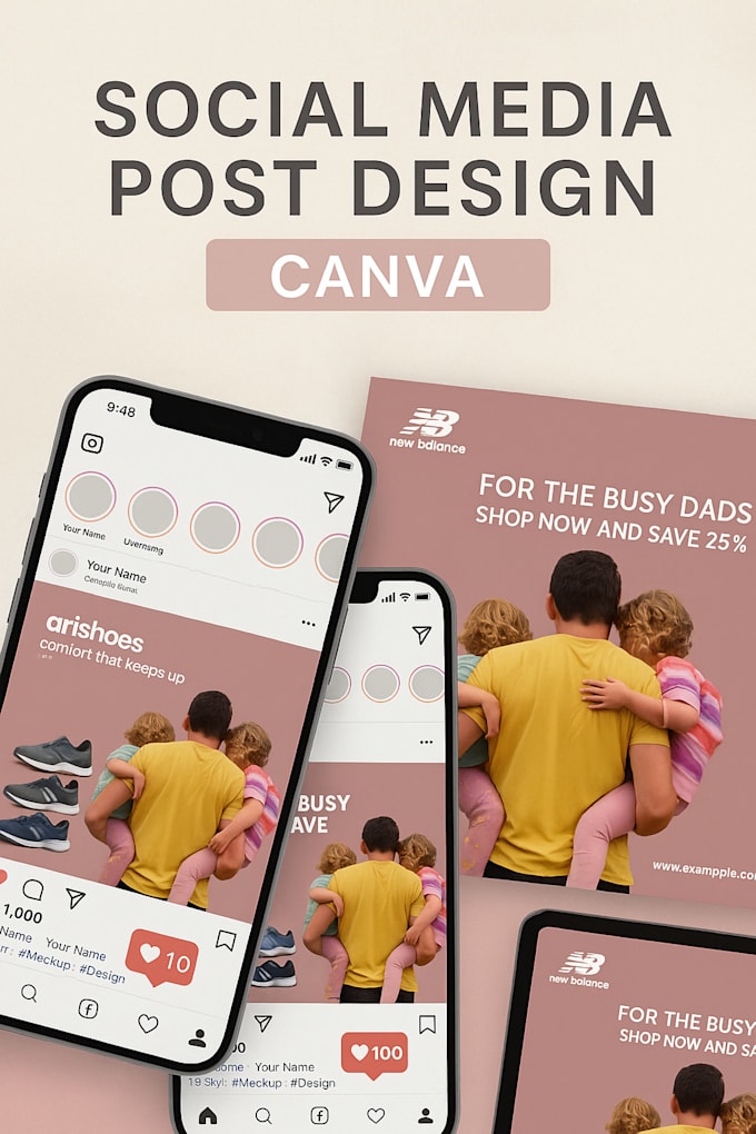 Create eye catching social media post design using canva by ...