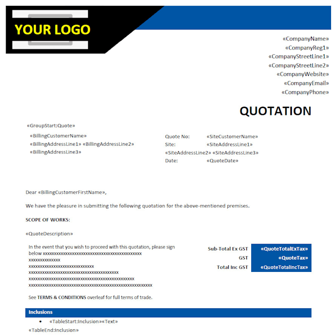 Create custom forms and document templates for ascora quotes, swms, jsa ...