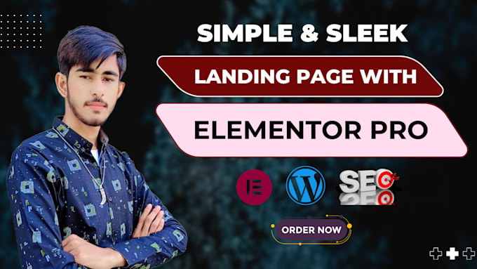 Create a simple, sleek landing page with elementor pro by ...