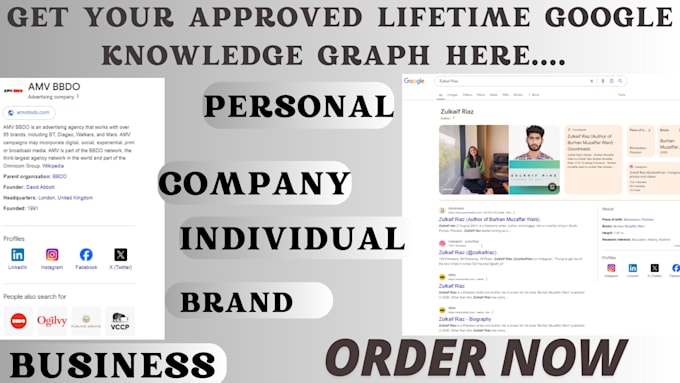 Create active standard google panel knowledge graph for personal ...