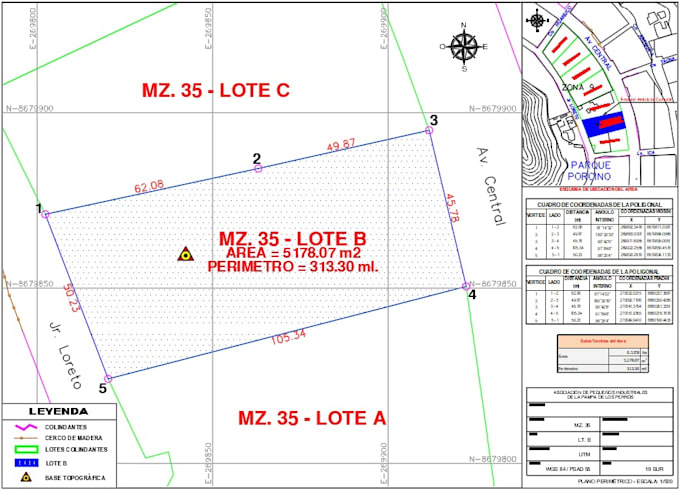 Draw 2d land parcel maps in autocad by Jhon_bendezu | Fiverr