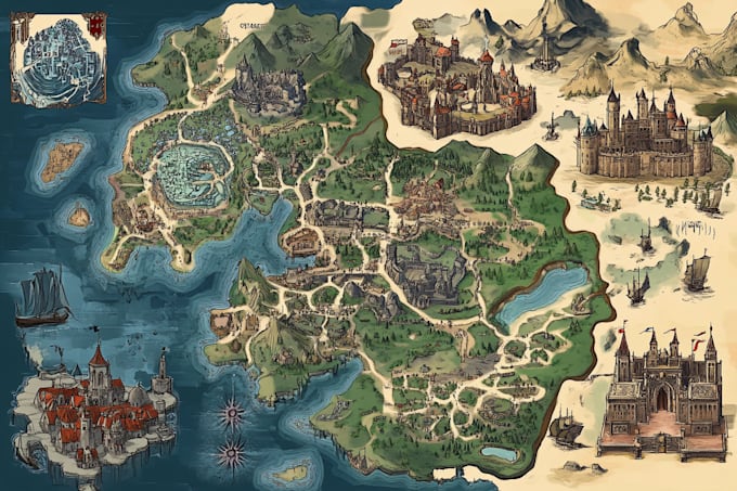 Do map illustration map design fantasy map maker cartography city map ...