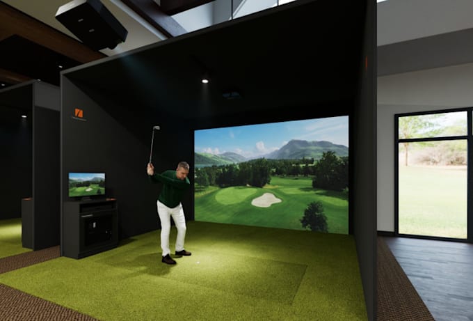 3d virtual golf simulator,indoor golf design,house simulator,8k ...
