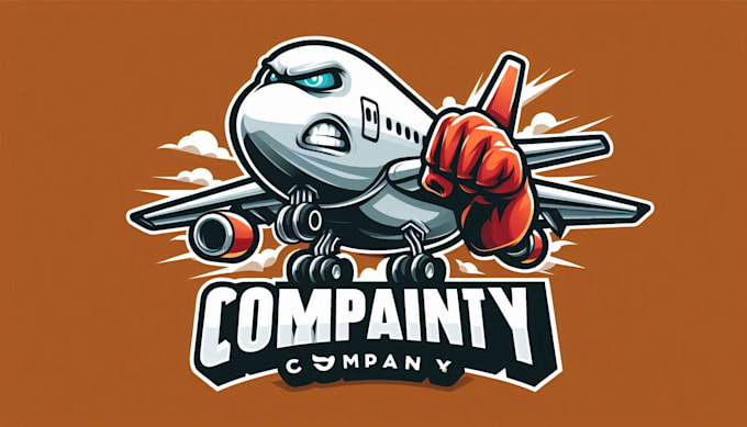 Design angry jumbo jet plane mascot logo with express delivery by Rfcon ...