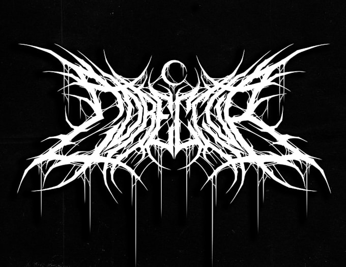 Hand drawn death metal, scary, deathcore, heavy metal band logo with ...