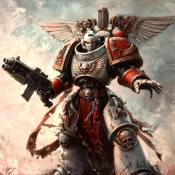 Create a warhammer 40k character art and illustration by Kninabbnam ...