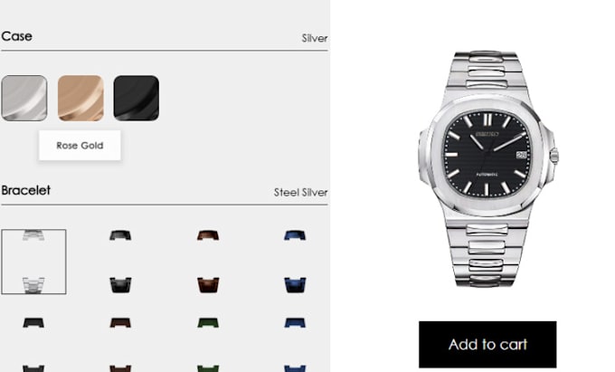Configure and customize your 2d 3d watch on kickflip, zakeke shopify ...