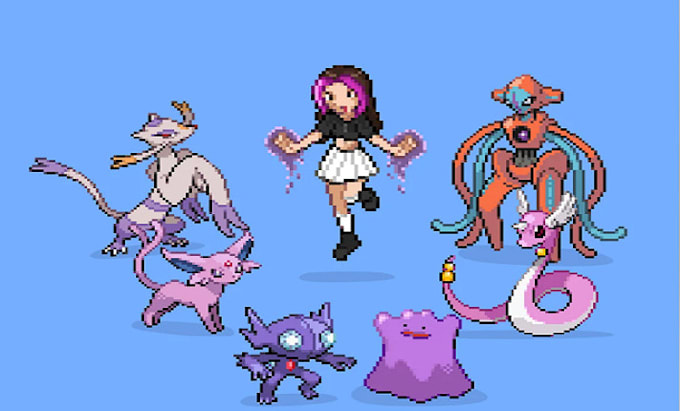 Create custom pokémon style trainer sprite in pixel anime style ...