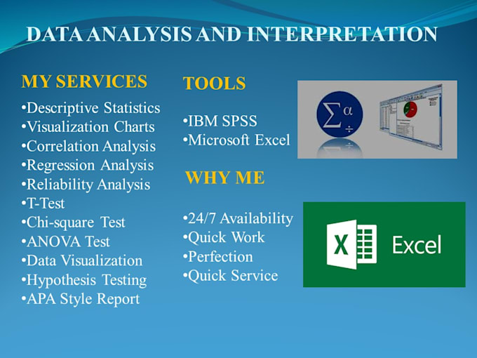 Do statistical data analysis with spss and excel by Aqsasiyal214 | Fiverr