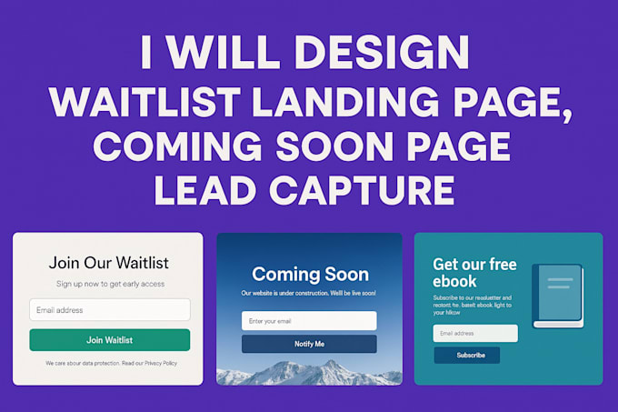 Design waitlist landing page coming soon page lead capture waitlist ...