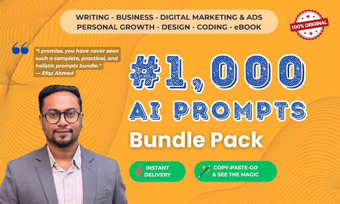 Give 1000 llm optimized ai prompts bundle instantly by Efaz_ahmed | Fiverr