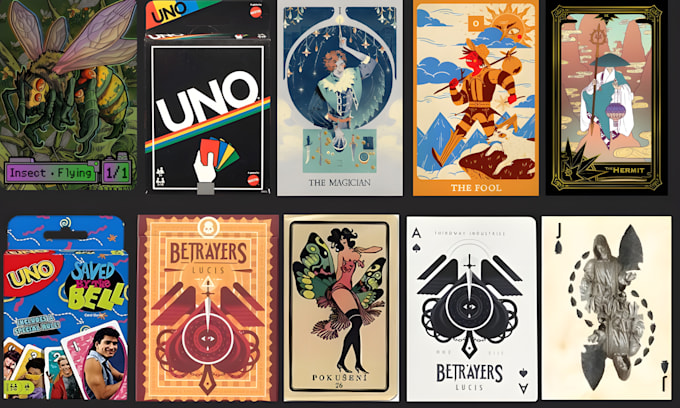 Card game design tarot poker cards design, custom deck playing card ...