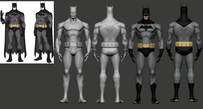 Sculpt full body character convert 2d to 3d model from picture for 3d ...