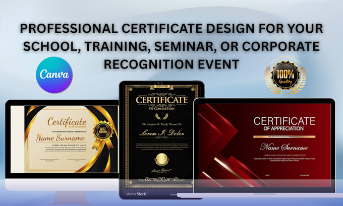 Design elegant and editable certificate for award, course, or ...