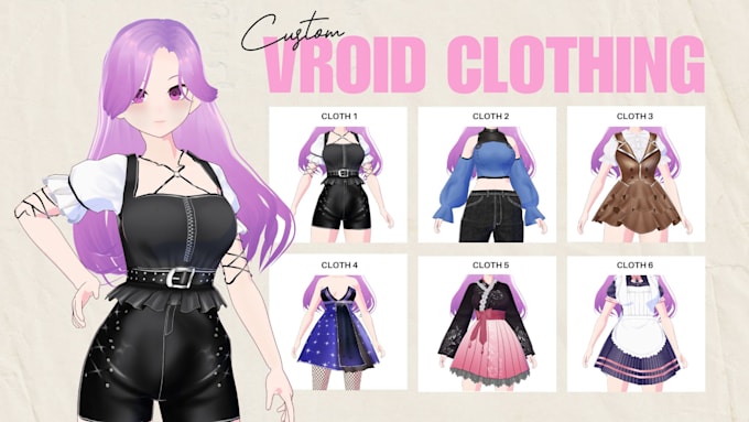 Design vrchat or vroid clothes for your 3d vtuber model by Fun_graphic ...