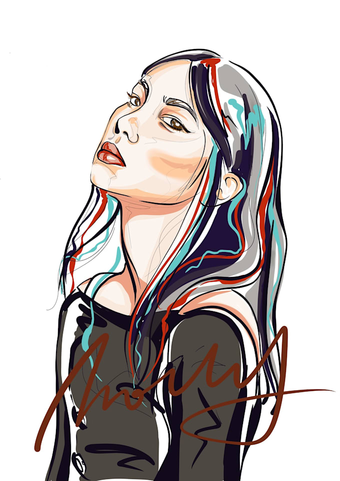 Do a custom digital art portrait based on your photo by Risaliu | Fiverr