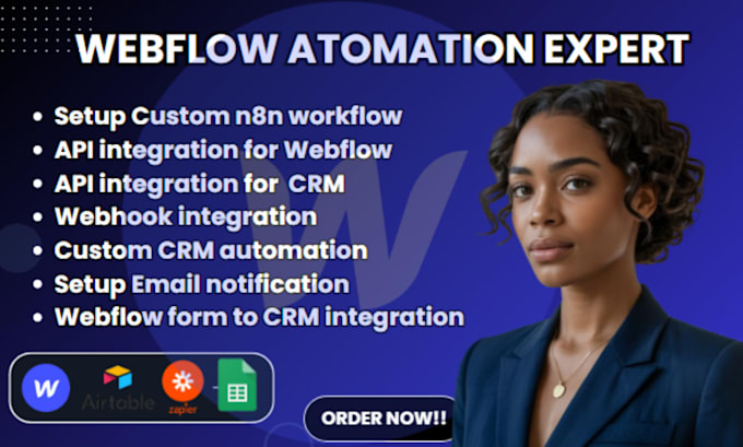 Build smart webflow automations using n8n, crm, zapier, airtable, google sheets by Orimsdebby0 ...