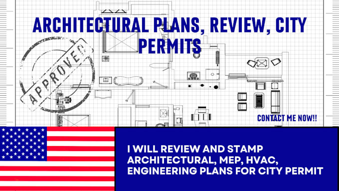 Do architectural stamp, floor plan, city permit, mep, pe by Jim_rogers1 | Fiverr