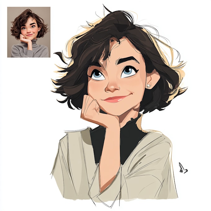Draw amazing cartoon portrait from your photo by Sanevrel | Fiverr
