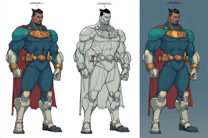 Draw your superhero character design by Zoeyonal | Fiverr