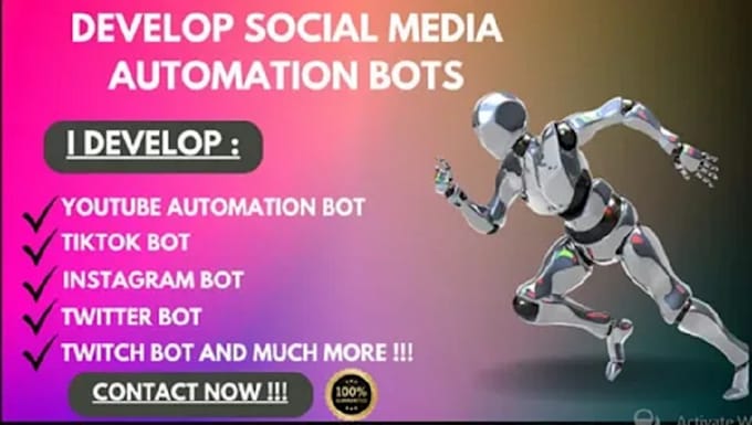 Develop automated tiktok bot, reddit bot, mass dm bot, snapchat bot, youtube bot by Gerald ...