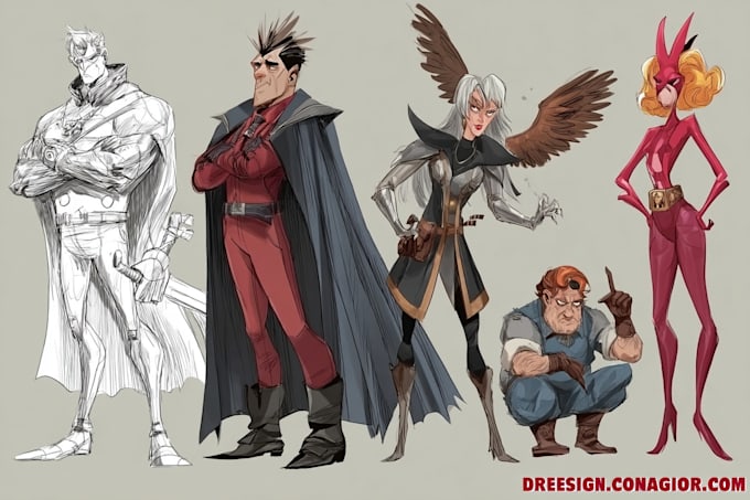 Create comic characters design based on your concept by Marethaber | Fiverr