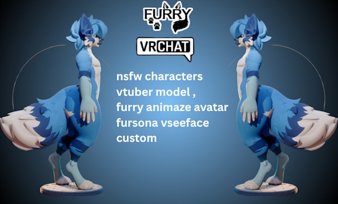 Create a realistic vrchat avatar, 3d furry model, nfsw vtuber, for ...