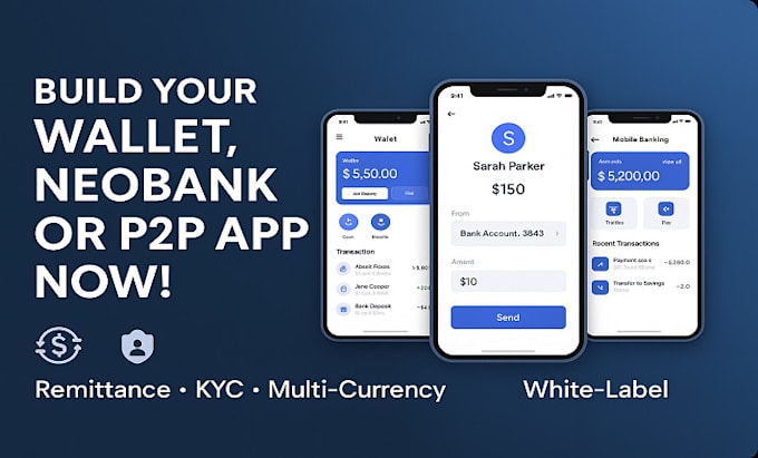 Develop neobank app money transfer app p2p app fintech app wallet app nfc app by Carphy_dev | Fiverr