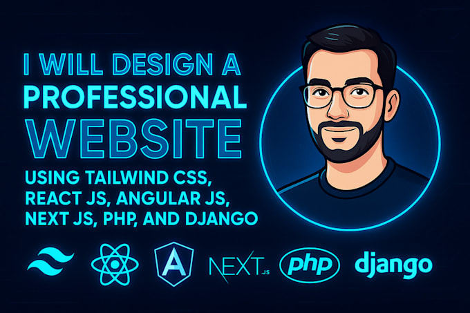 Design website with tailwind css, react js, angular js, next js, php ...