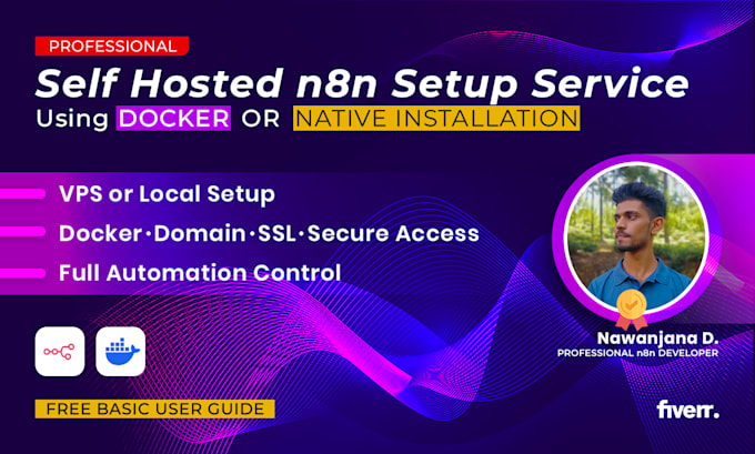 Setup self hosted n8n setup on locally or your server by Nawanjanapd | Fiverr