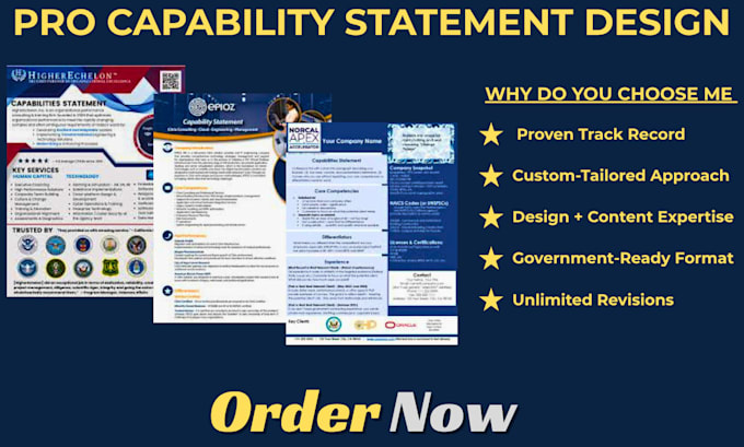 Design a powerful and professional capability statement to win contracts by Dotman_gray | Fiverr