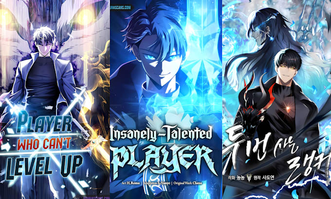 Draw anime manga light novel cover shonen book cover design for webtoon ...