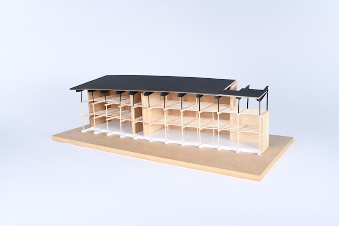 Autocad drawing with physical model and hand sketches by ...