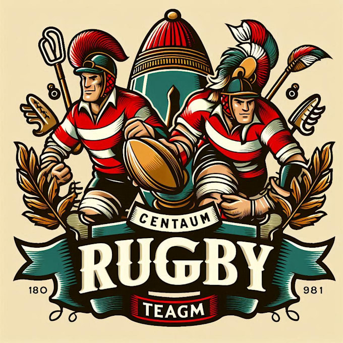 Design high quality vintage cartoon rugby team logo with unlimited ...