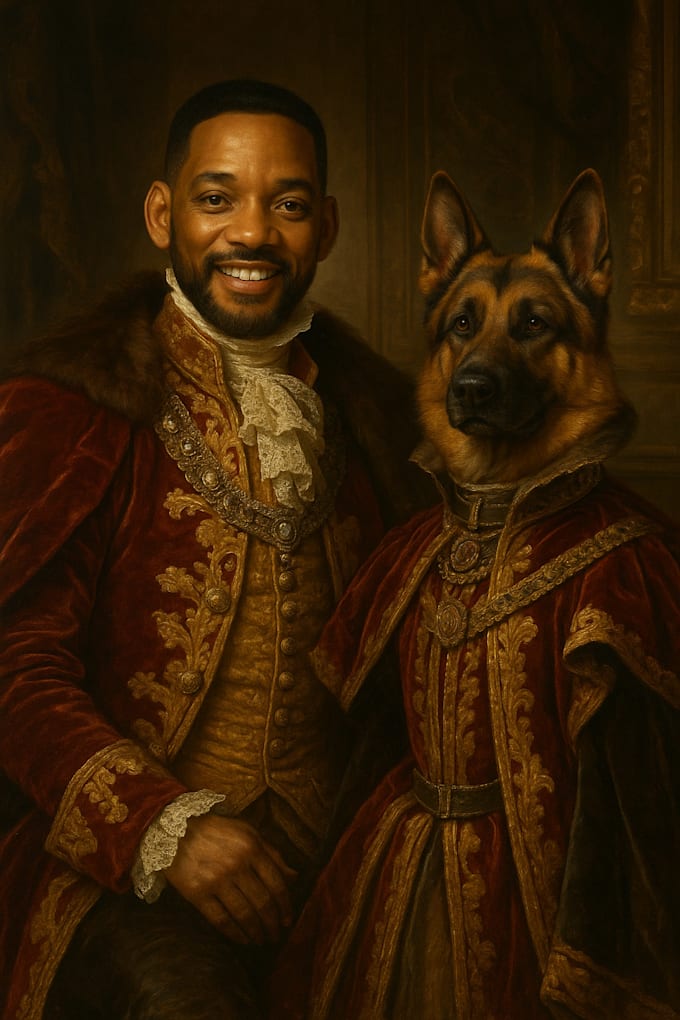 Create royal style portraits of you and your pet by Artifexshop_ | Fiverr