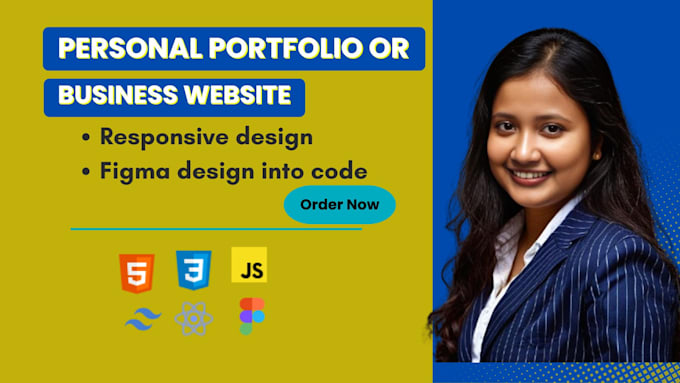Build a fast responsive website using react, tailwind, html and css by Dichhika | Fiverr