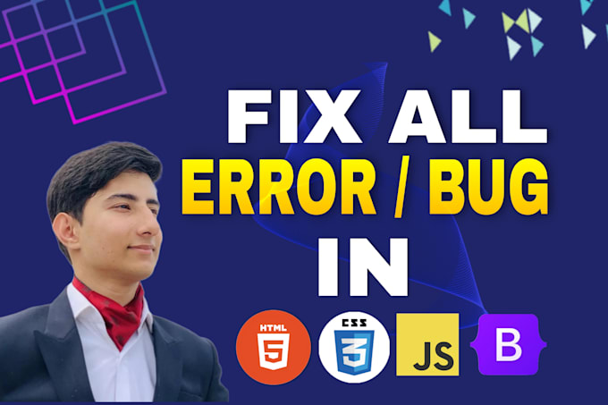 Fix html, css, javascript, bootstrap website bug or error urgently in 24 hours by Workbymuneeb ...