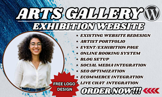 Design a modern arts gallery website artist portfolio art exhibition ...