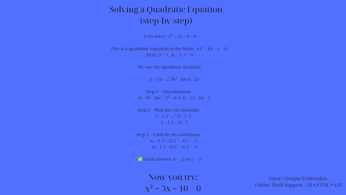 Help you understand math problems step by step by Georgevenianaki | Fiverr