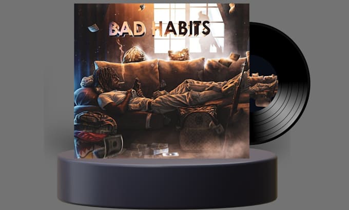 Draw trendy hip hop rap cartoon album cover art, ep cover for spotify ...